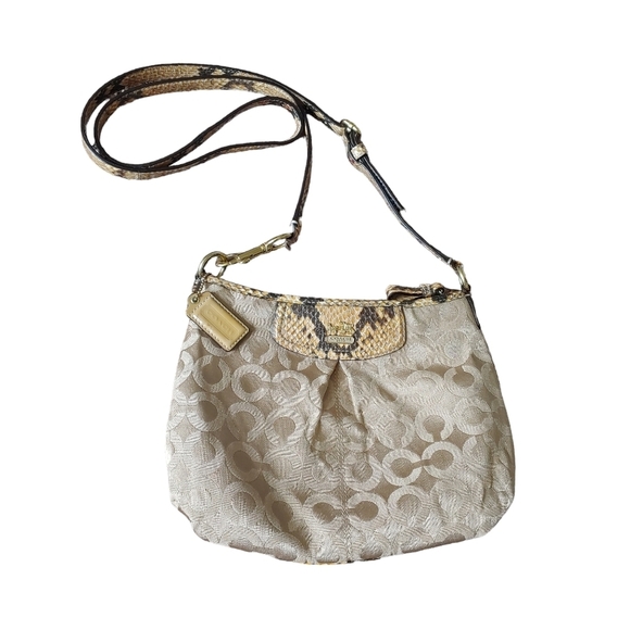 Coach | Bags | Coach Madison Op Art Fashion Sateen Swingpack Khaki ...